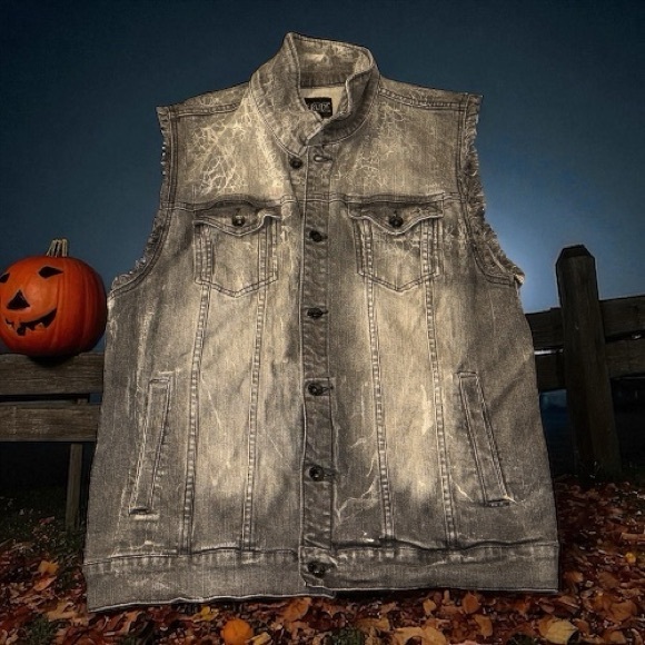 RUDE | Jackets & Coats | Xxx Rude Denim Vest Size Xl Dark Wash Cut Off ...